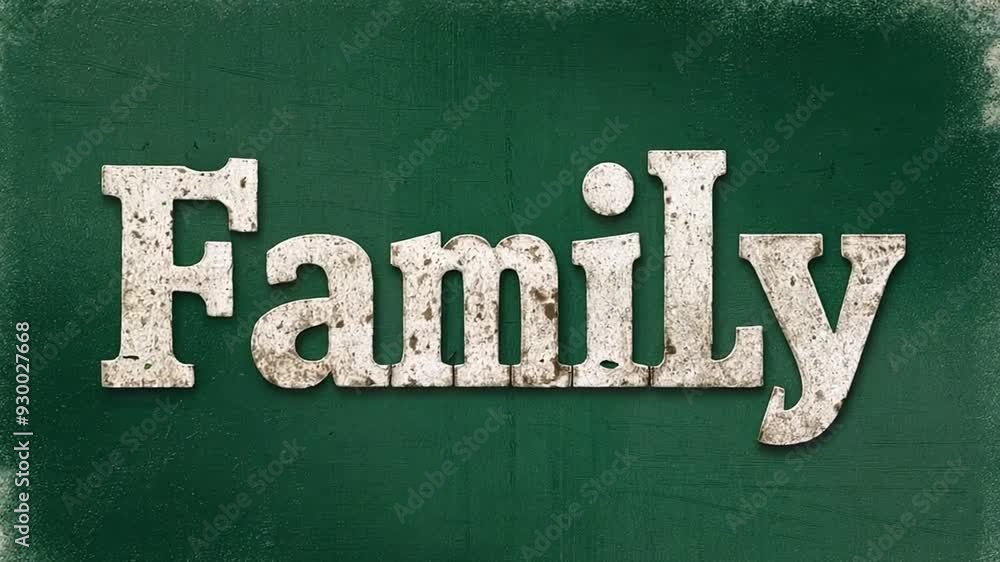 Authentic letterpress-style renderings of classic words like 'Family ...