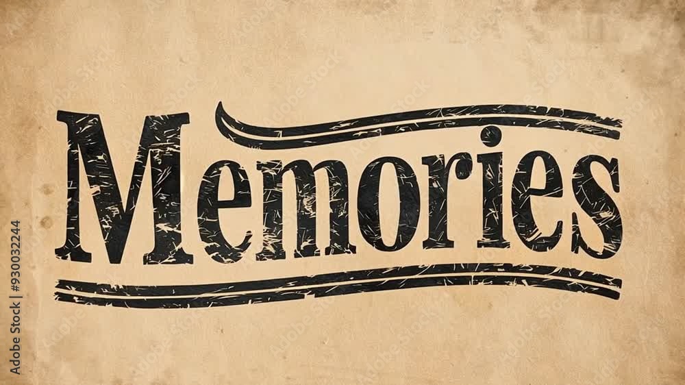 Authentic letterpress-style renderings of classic words like 'Memories ...