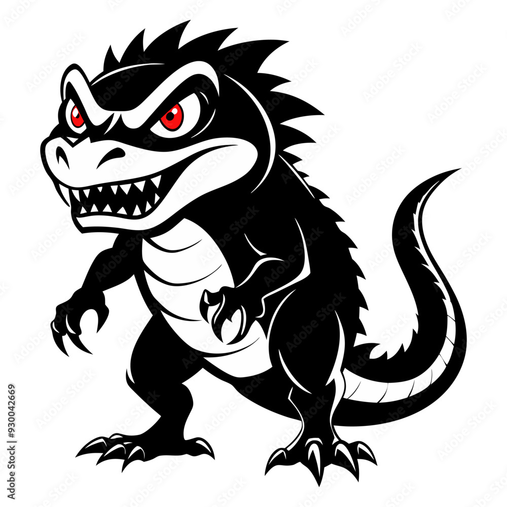 T-Rex Tyrannosaurus vector illustration, Cartoon Angry t-rex with open ...