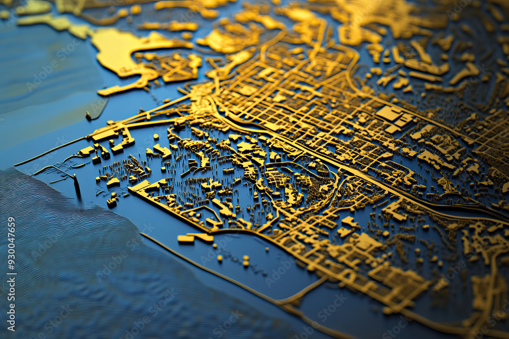Technical Aerial Visual 3d Lidar Gis Aerial Map Satellite Scan Model Isolated Showing