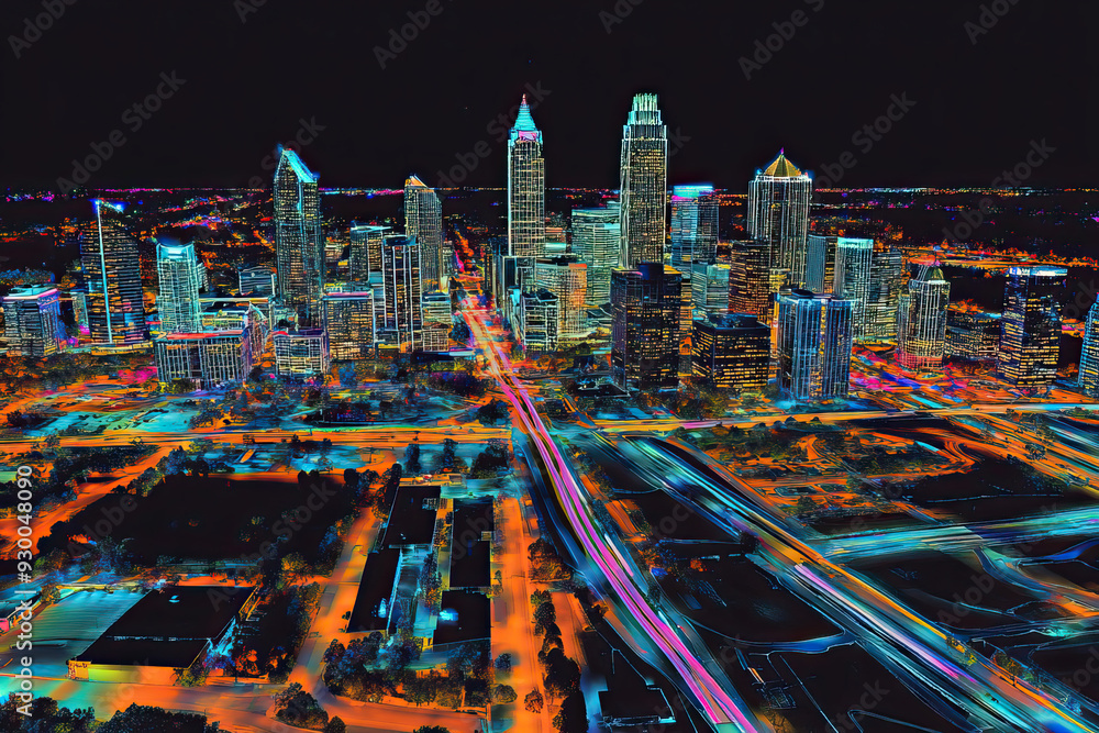 Technical aerial visual, 3D LiDAR GIS aerial map satellite scan model ...