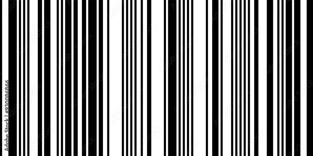 Barcode seamless pattern. Simple black and white vector bg. 2 bit image ...