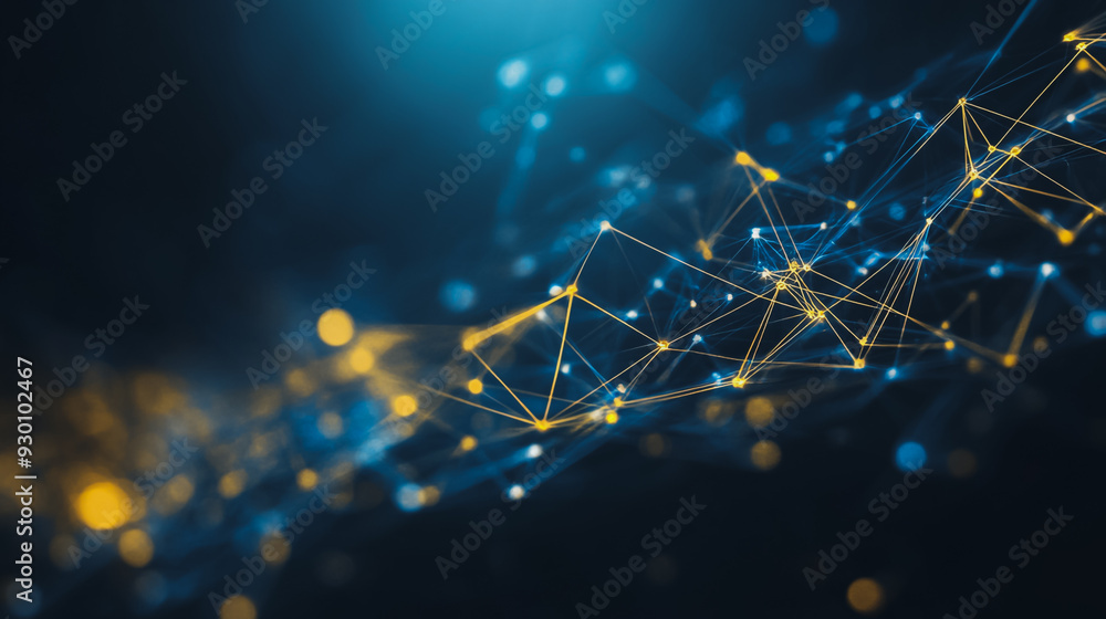 Abstract business connection of lines from nodes It is connected to ...