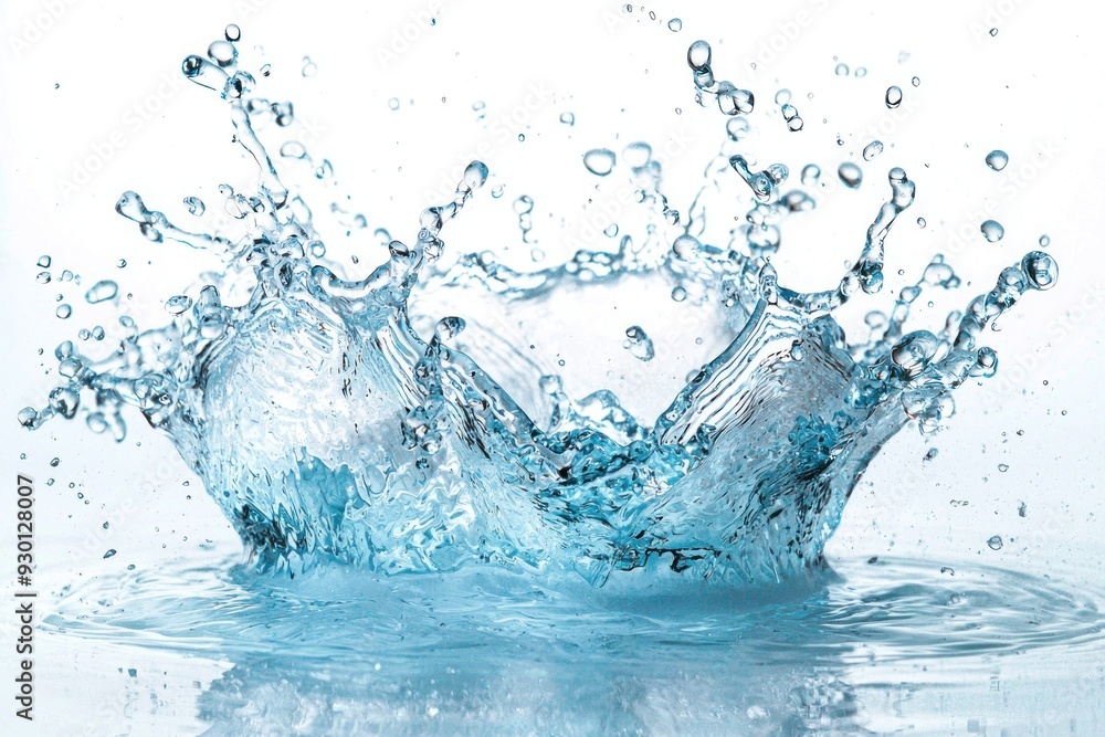 ภาพประกอบสต็อก Sharp and vibrant water splash isolated in a controlled ...