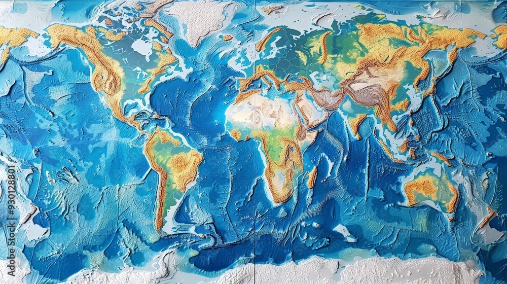 Draw a detailed world map highlighting major tectonic plates, fault ...