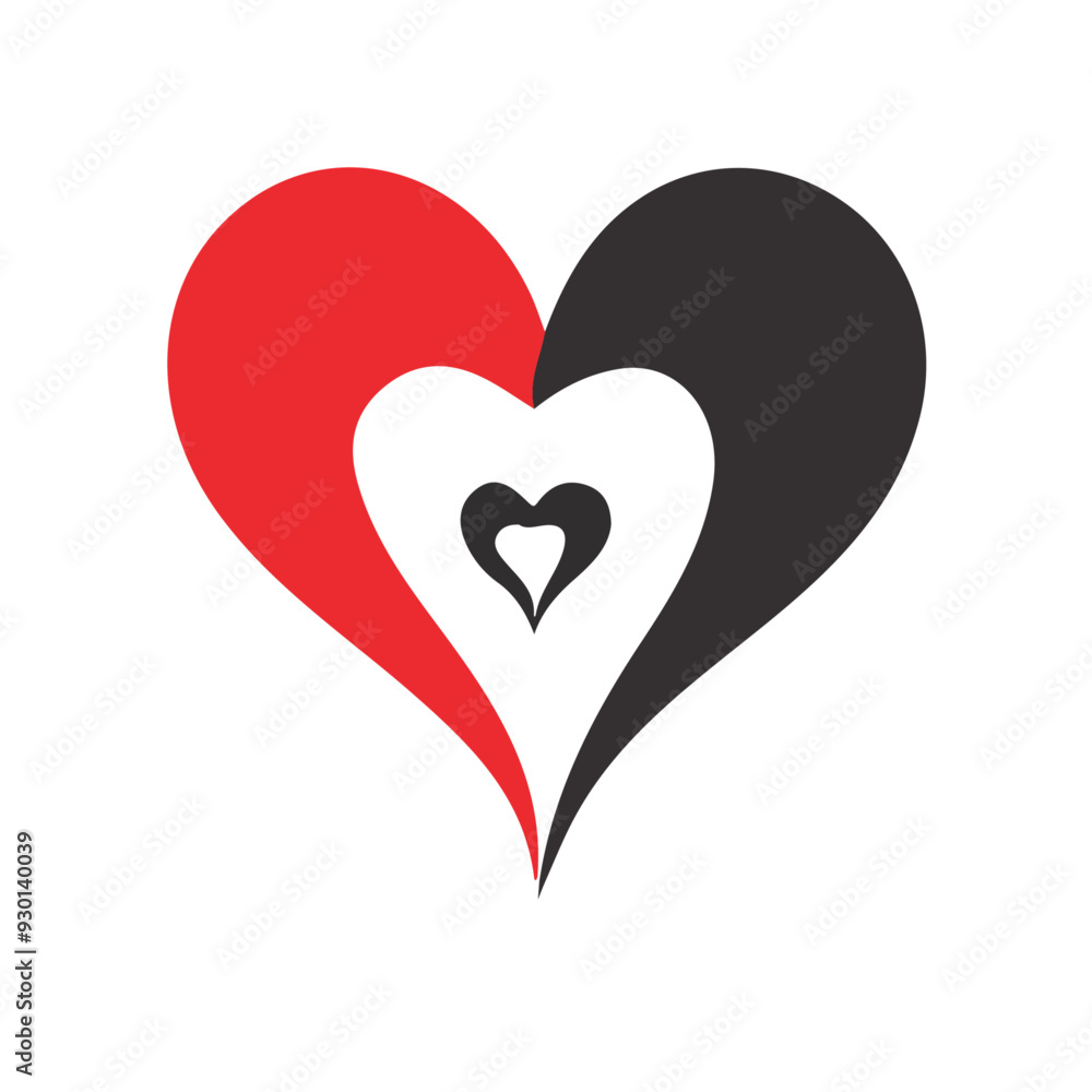 Watercolor clipart vector of Heart logo, isolated on a white background ...