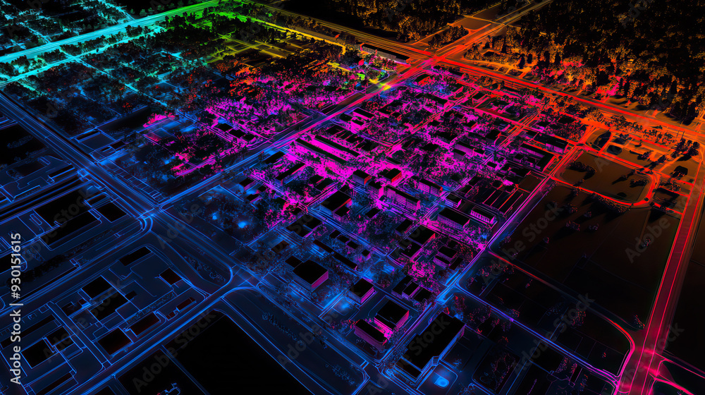 Technical aerial visual, 3D LiDAR GIS aerial map satellite scan model ... Technical aerial visual, 3D LiDAR GIS aerial map satellite scan model ...