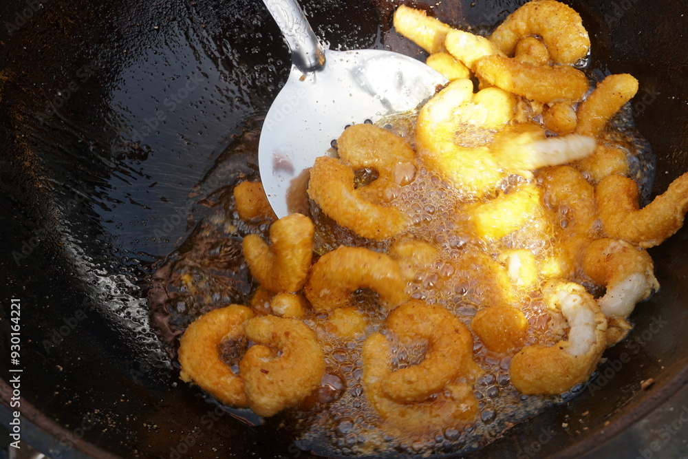 Deep-fried surimi. Fried crab claws. Surimi Crab Claw and battered fish ...