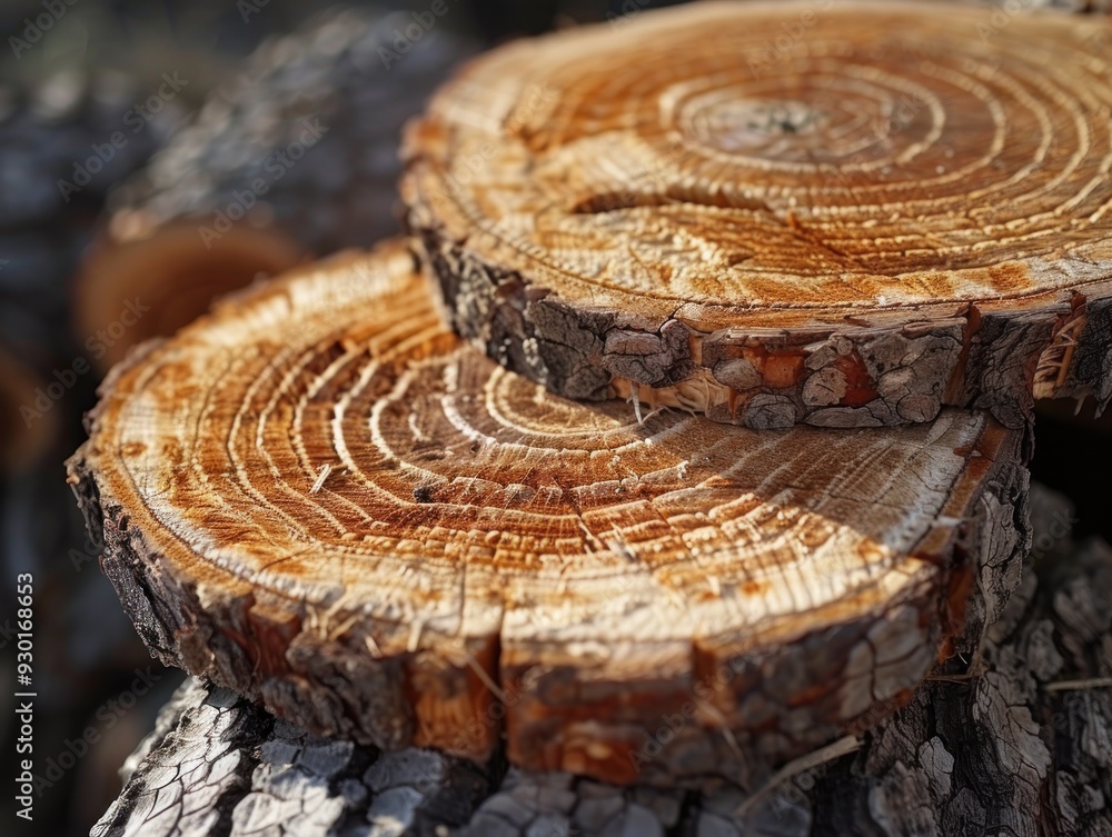 Close-up of Firewood Logs with Visible Rings, Natural Texture and ...