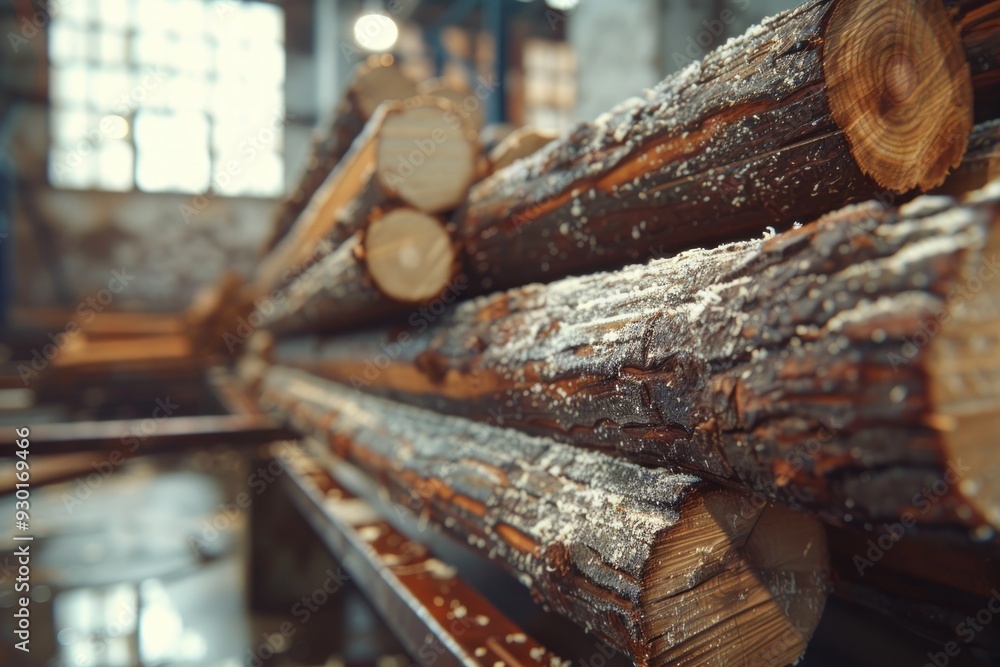 Sawmill Logs Raw Material for Timber Production, Forest Product Logs ...