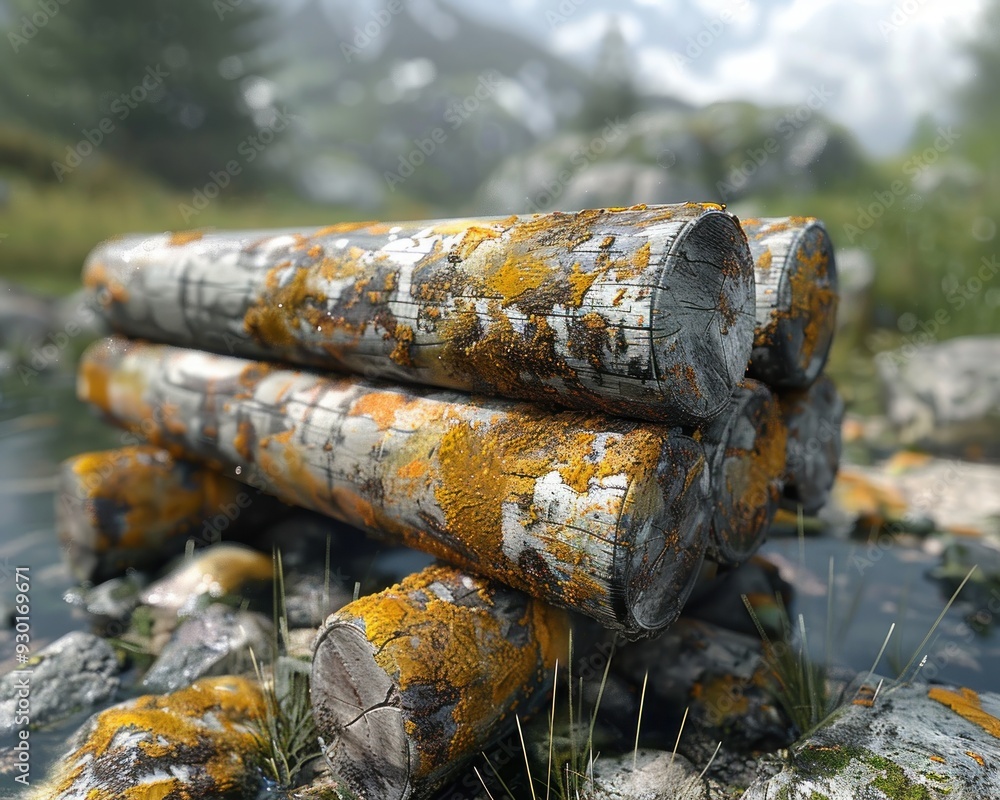 Free High-Resolution Texture of Natural Wood Logs with Moss and Lichen ...