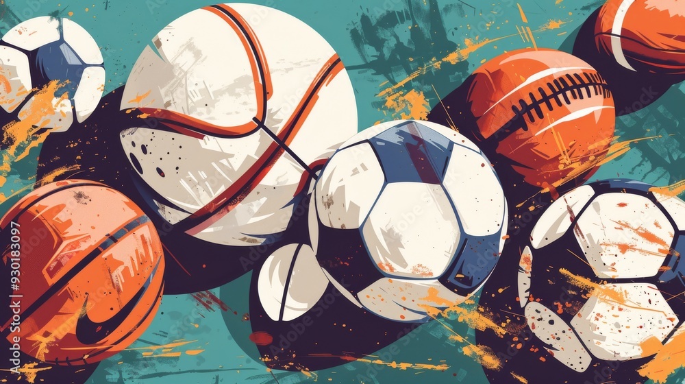 Dynamic sports theme banner design featuring action-packed athletic ...