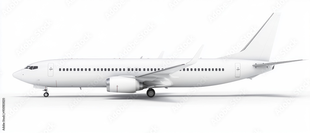 3d airplane model, white color isolated on transparent background ...