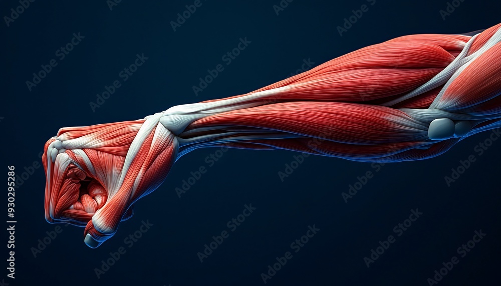 Muscle Fibers of the Human Arm in a Medical Setting Human Anatomy Stock ...