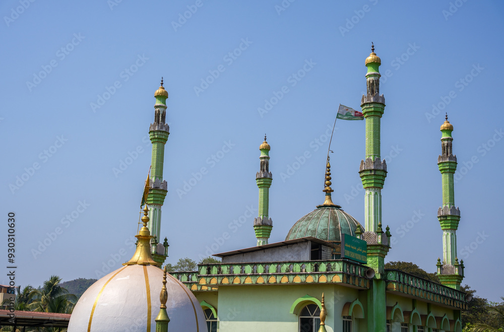 GOA, India - February 28, 2024: The upper part of the Sunni mosque ...