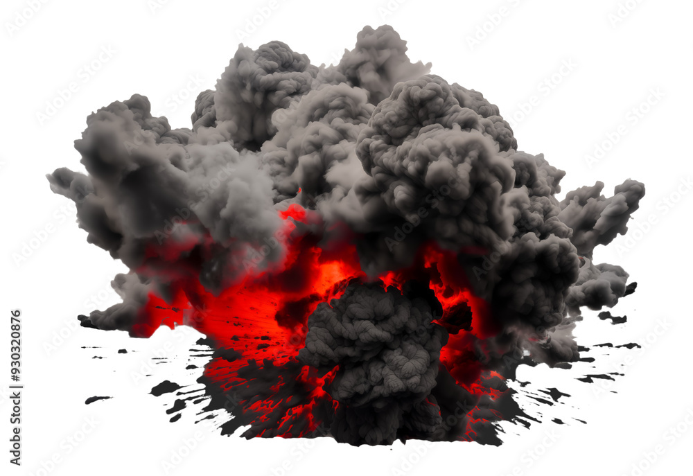 Fiery Explosion with Billowing Smoke: Action-Packed Visual Effect for ...