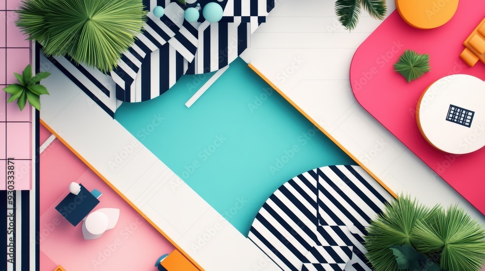 A vintage inspired illustration of a mall directory with different shop ...