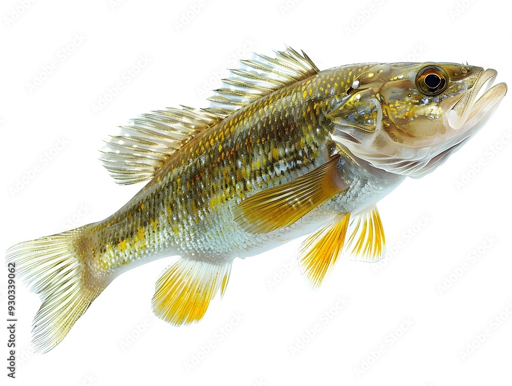 Freshwater fish swimming with vibrant scales and fins in a natural ...