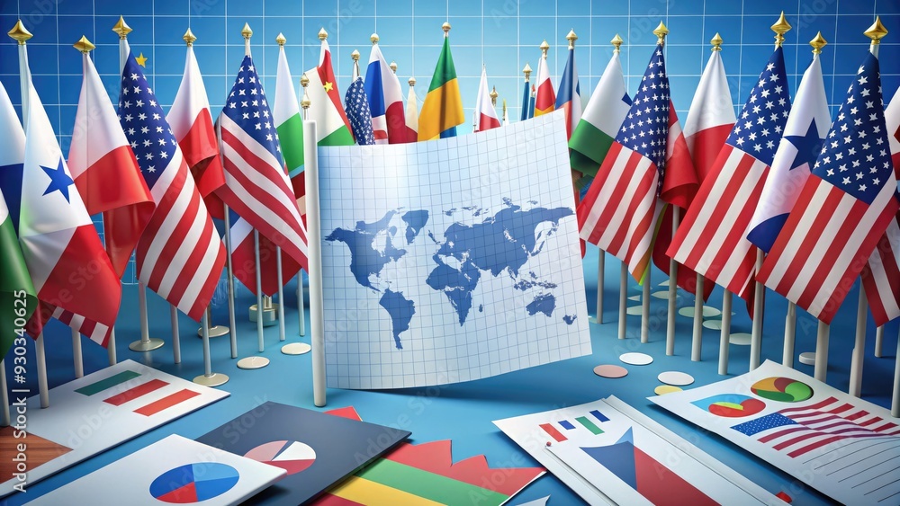 Fotografía Global economy illustration featuring GATT document ...