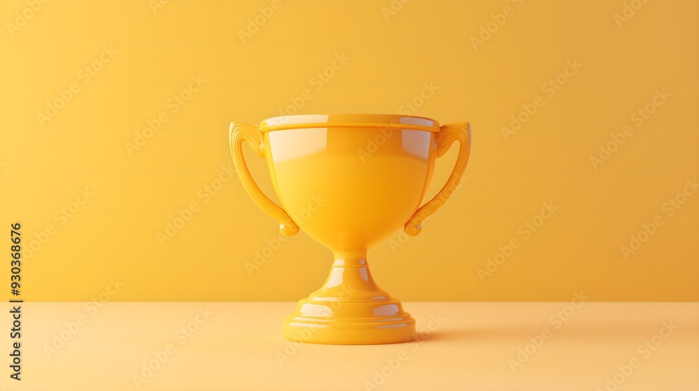 Golden trophy with minimalistic design, featuring smooth edges and ...