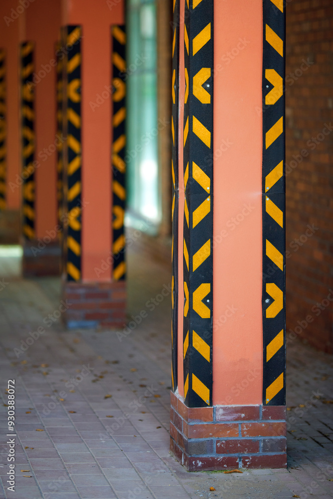 Corner impact protection guard of column from cars entering and exiting ...