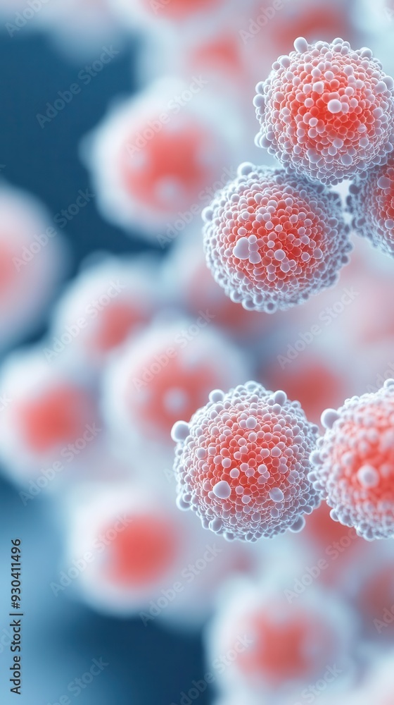 Microscope view of colon cells, genetic markers visible, highlighting ...