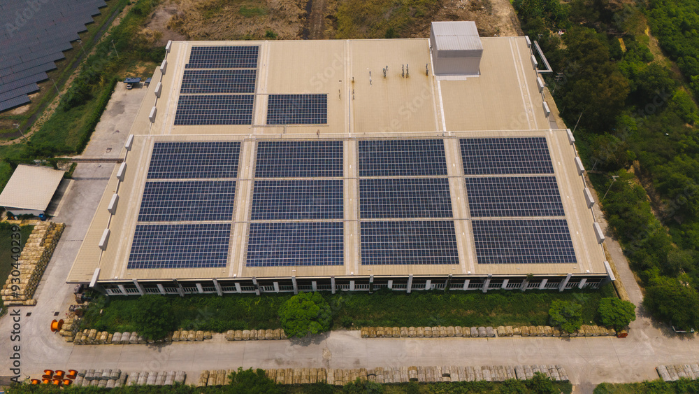 Aerial bird view photo of photovoltaic power station also known as a ...