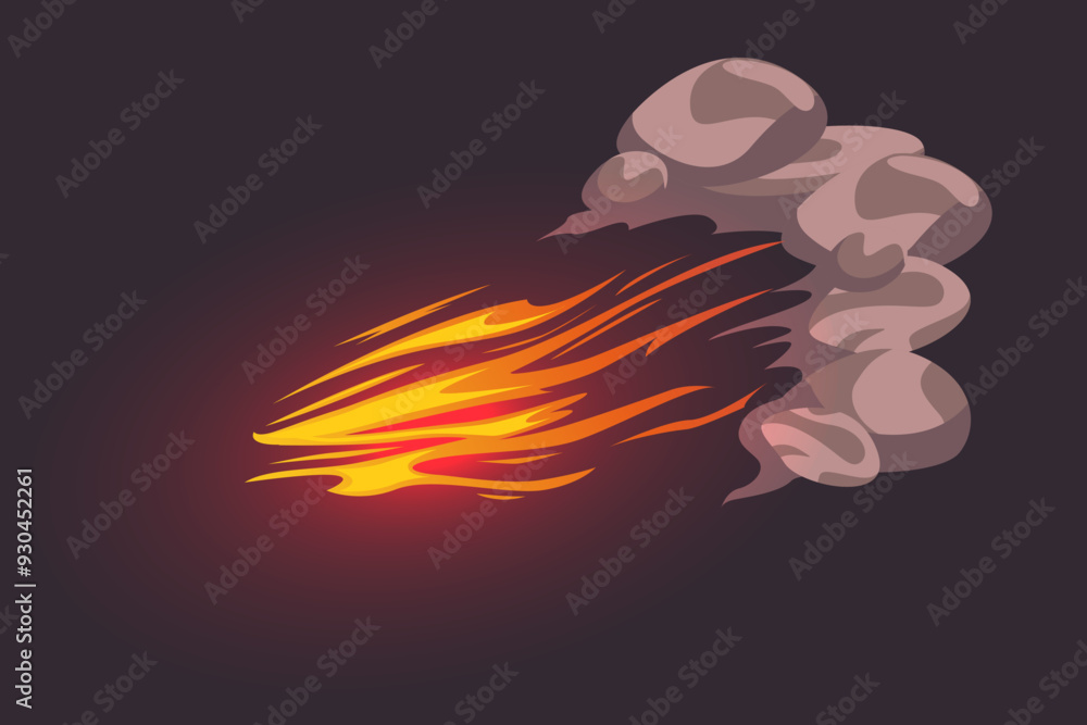 Cartoon fire game effect. Hot flame comic graphic illustration for ui ...
