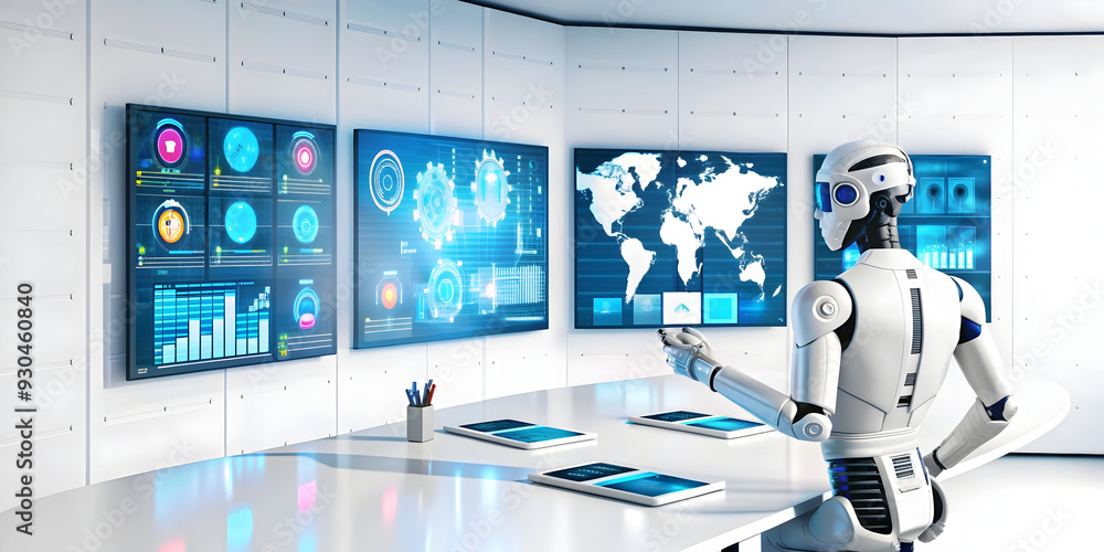 Flat AI Enhanced Creative Marketing Background: Innovative Marketing ...