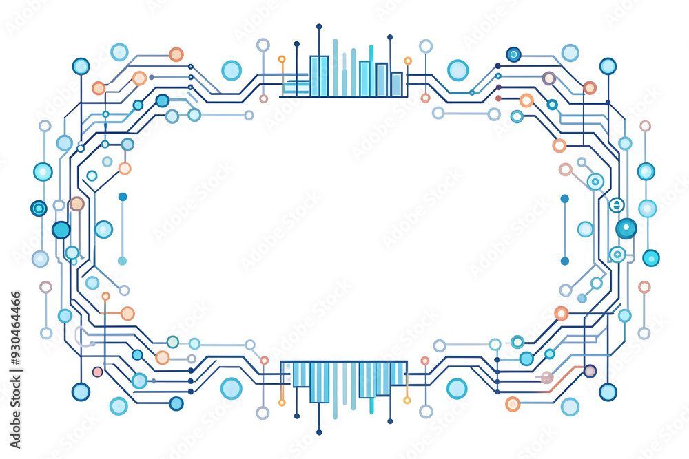 Modern AI-Powered Data Stream Frame Concept with Dynamic Flowing Effects for Business Analysis ...