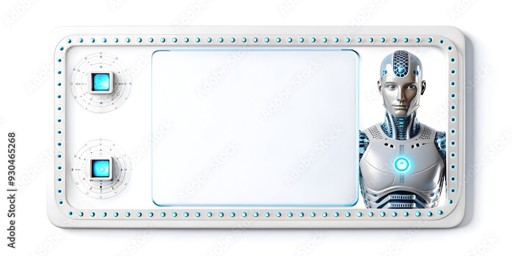 Flat AI Powered Human Machine Interface Concept with Biometric Patterns ...