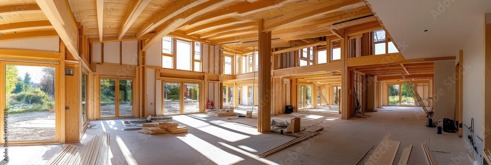 Modern Home Construction: Timber Frame Interior - The interior of a ...