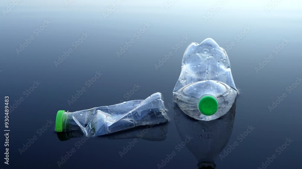 Plastic waste in lake. Ocean pollution, marine debris. Marine litter ...