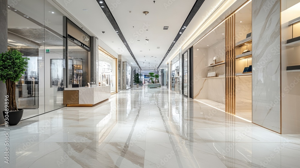 Modern Ceramic tiles Display in the Luxury Shopping Mall. Shopping Mall ...