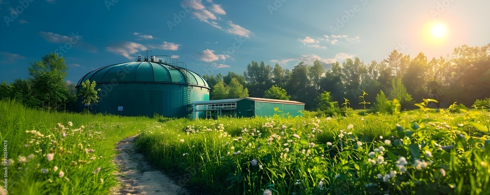 Biogas Plant Efficiently Converting Organic Waste into Renewable Energy at Scenic Countryside ...