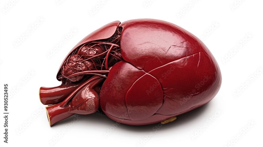 Realistic model of a human heart showing detailed anatomical structure ...