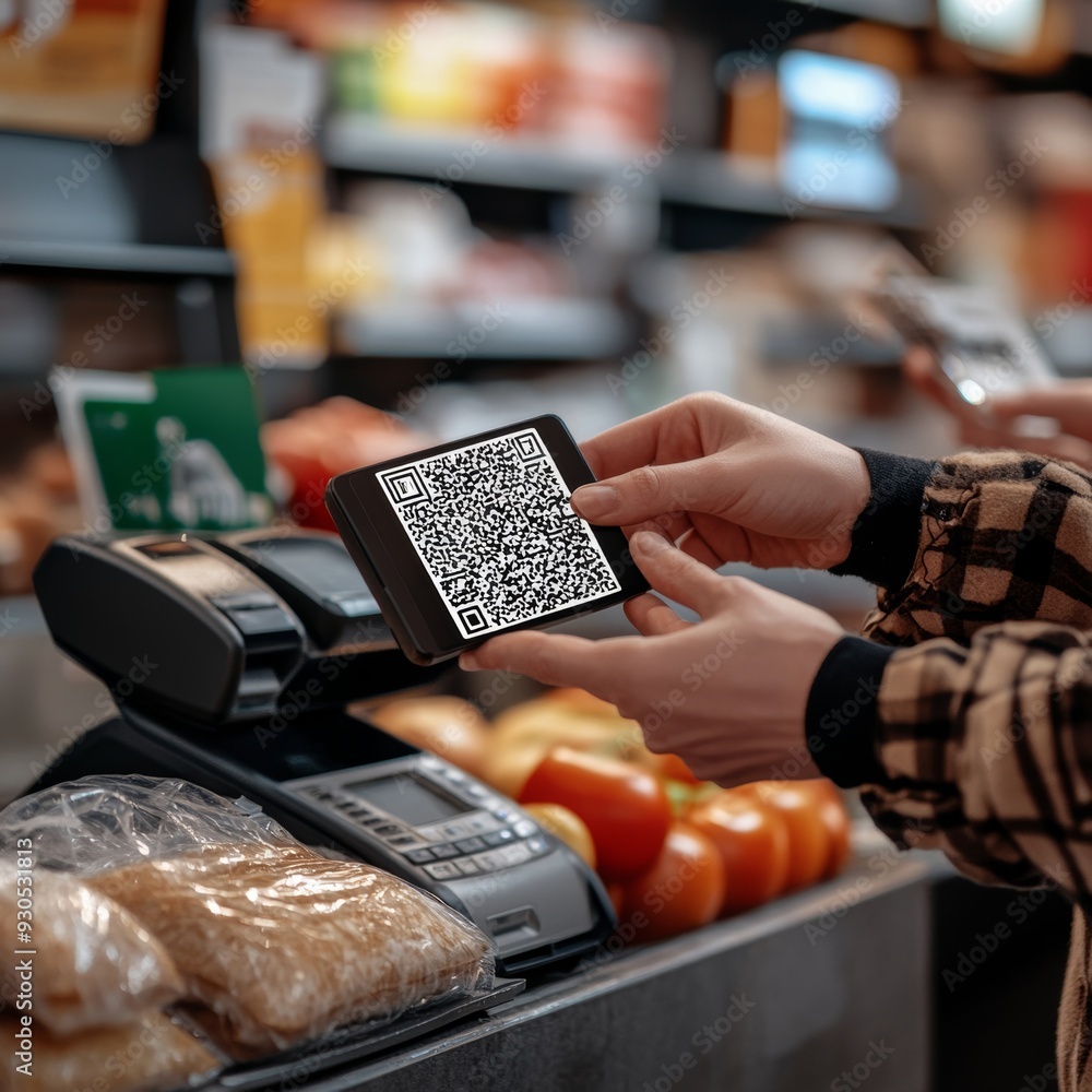 9. Person scanning a QR code to make a payment using a digital wallet ...