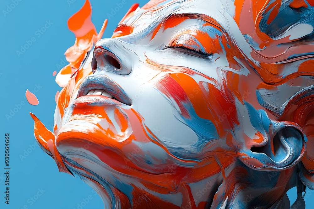 Abstract photo featuring detailed character design of people's faces ...