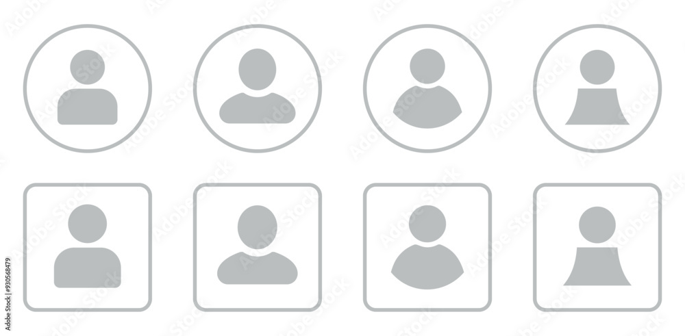 Login user headshot avatar. Person profile flat circle icon. Register ...