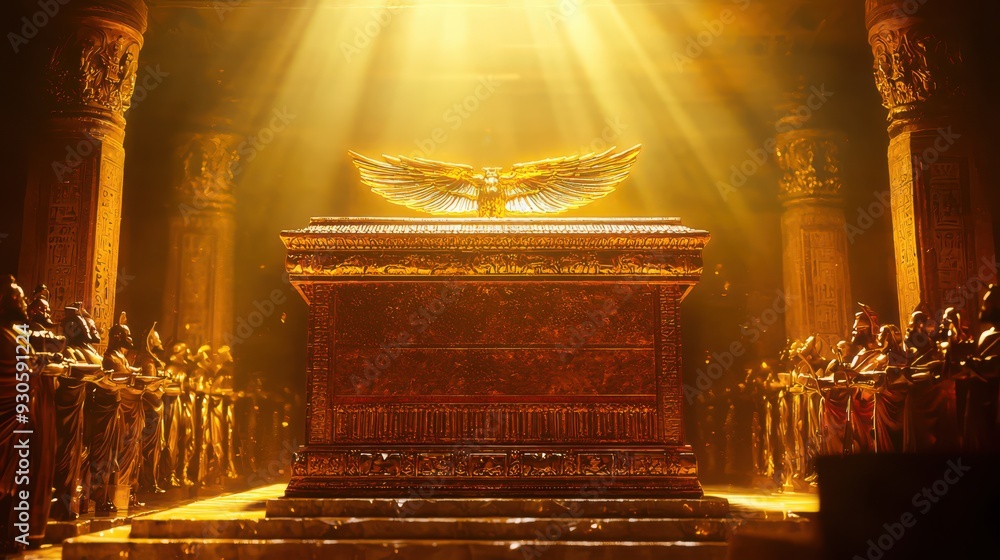 Artistic portrayal of the Ark of the Covenant from the Old Testament ...