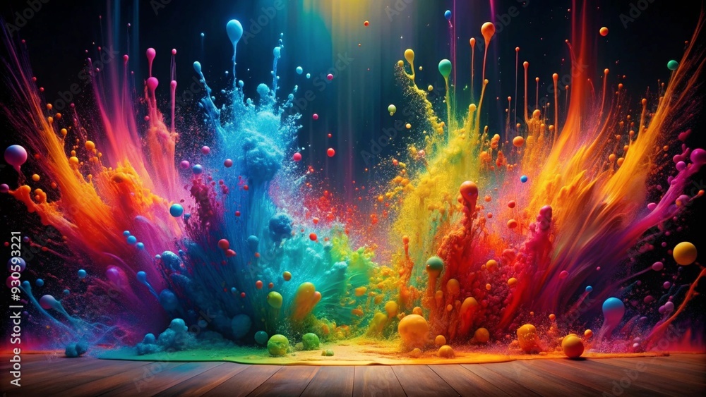 Rainbow Paint Explosion: A vibrant and dynamic explosion of colorful ...