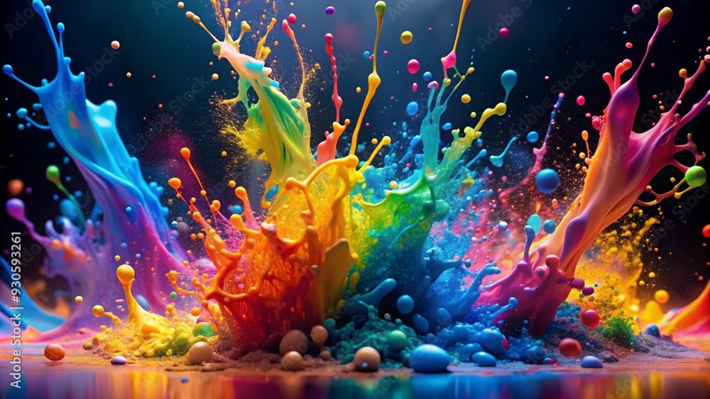 Rainbow Paint Explosion: A vibrant and dynamic explosion of colorful ...