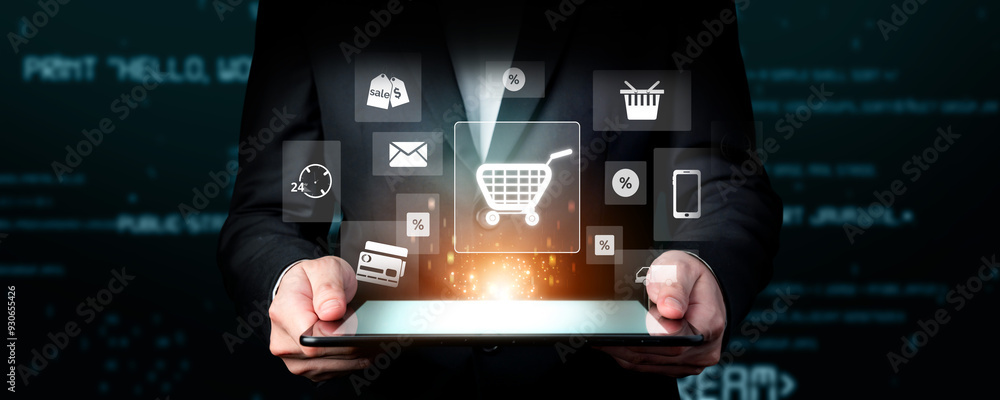 Business person integrates omni-channel strategies, enhancing online ...