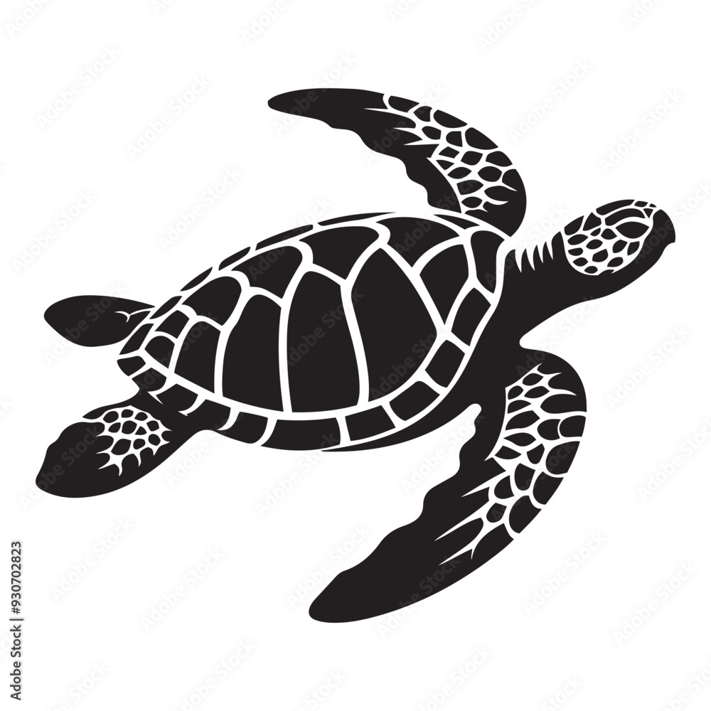 Turtle vector art, Turtle silhouette, Turtle illustration, Turtle black ...