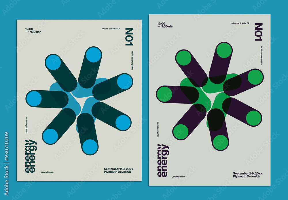 Simple International Style Poster Layout Design with Flat Color Stock ...