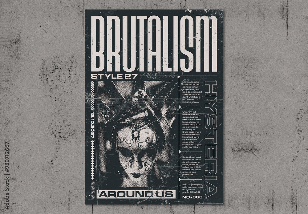 Stylish Brutalist Poster Layout Design Stock Template | Adobe Stock