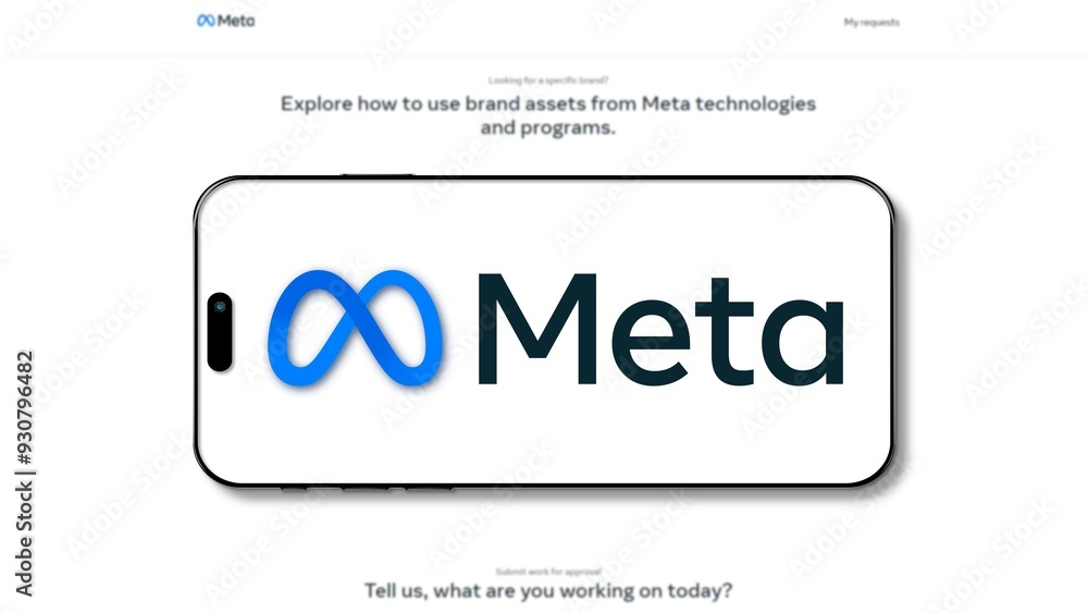 Istanbul, Turkey - 20 Aug 2024: Meta logo on a smartphone screen with ...