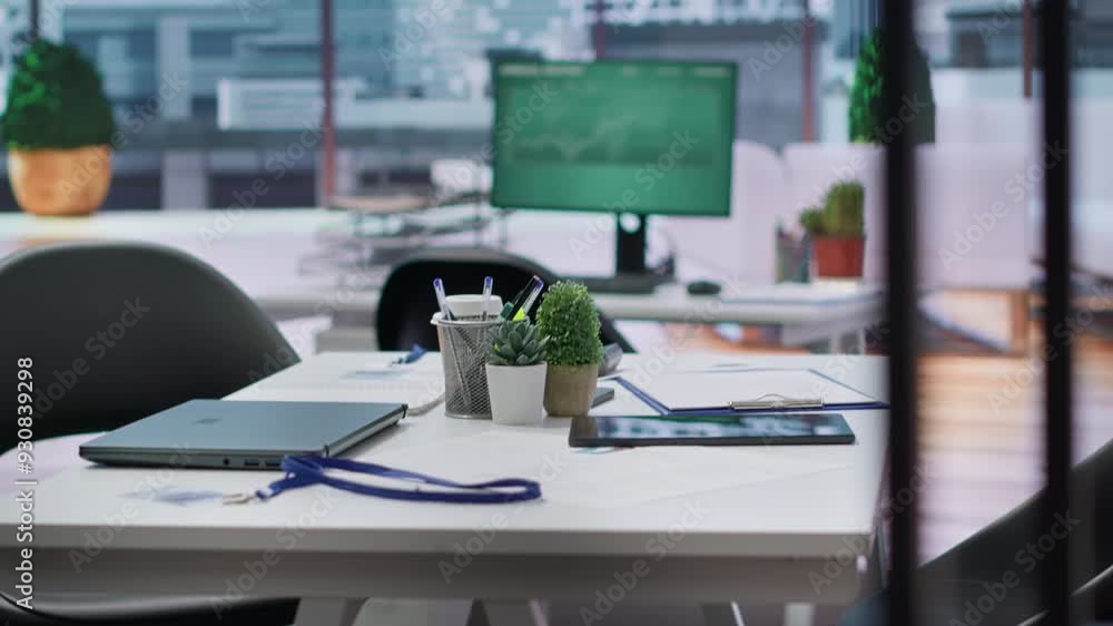 Empty modern office setup with a focus on recruitment process and ...