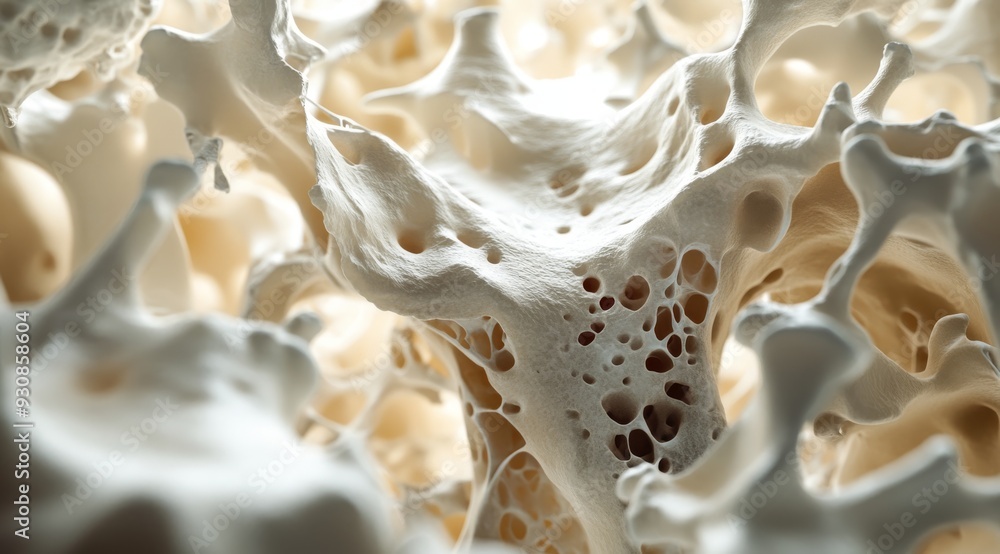 This closeup shows the complex bone structure and the process of bone ...