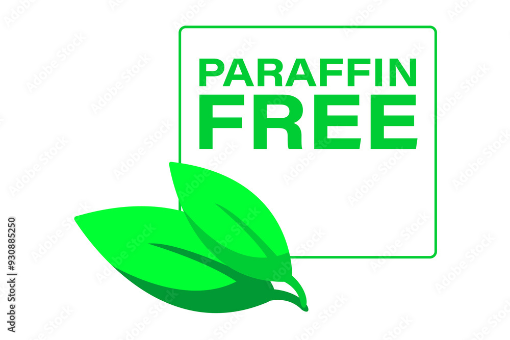 eco friendly sign, set of eco labels, green label indicating Paraffin ...